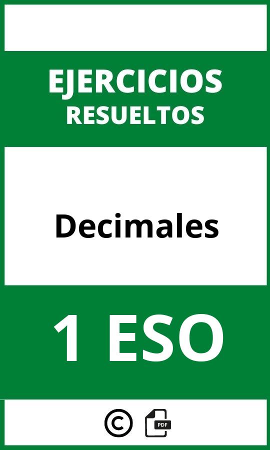 Ejercicios De Decimales 1 ESO PDF 2024