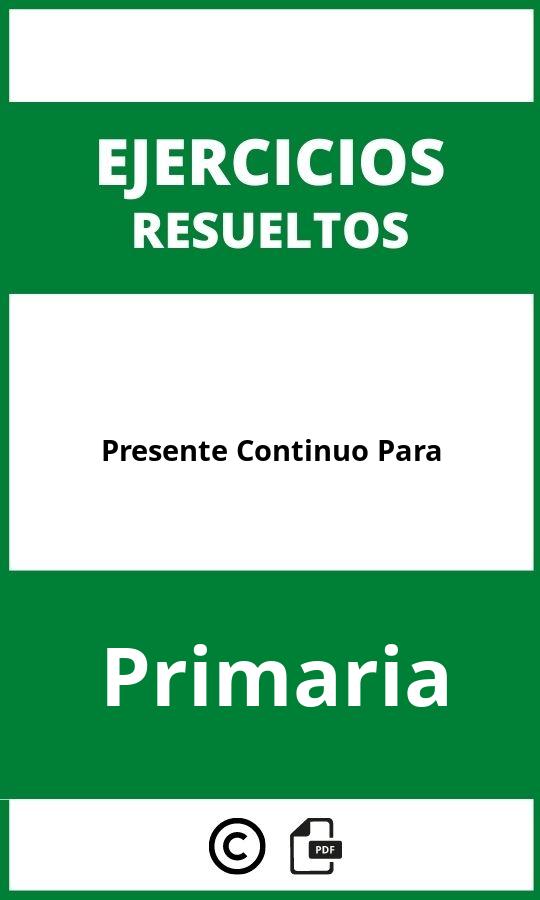 Ejercicios De Presente Continuo Para Primaria PDF 2025