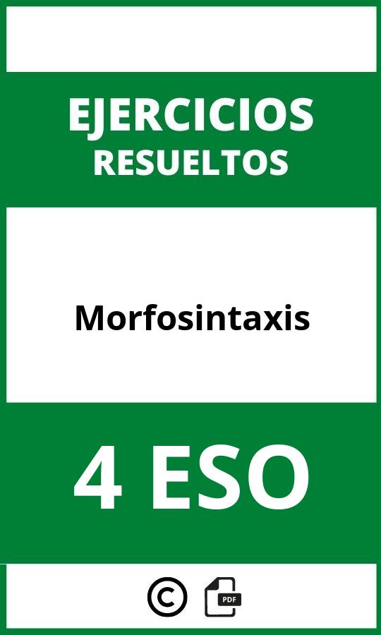 Ejercicios Morfosintaxis 4 ESO PDF 2025